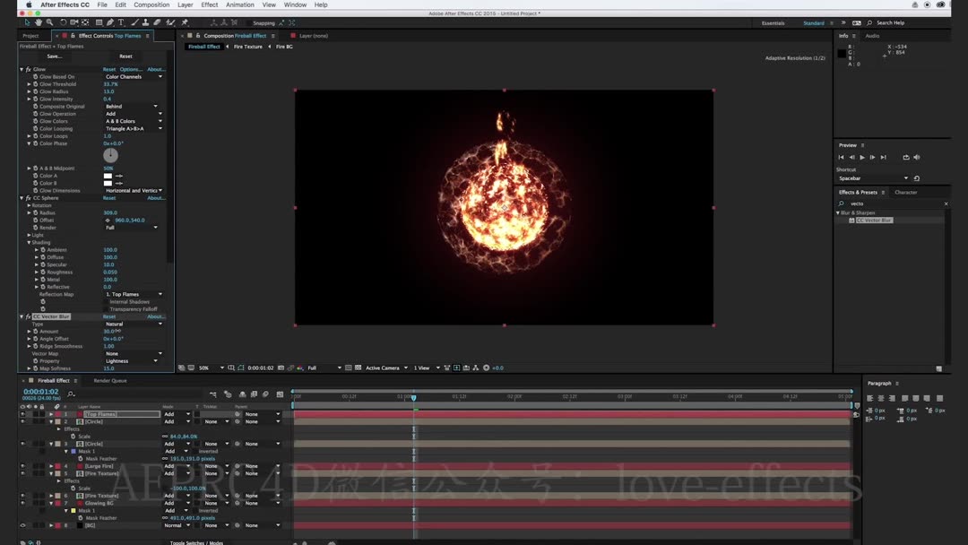 AE教程:创建一个火球后效果