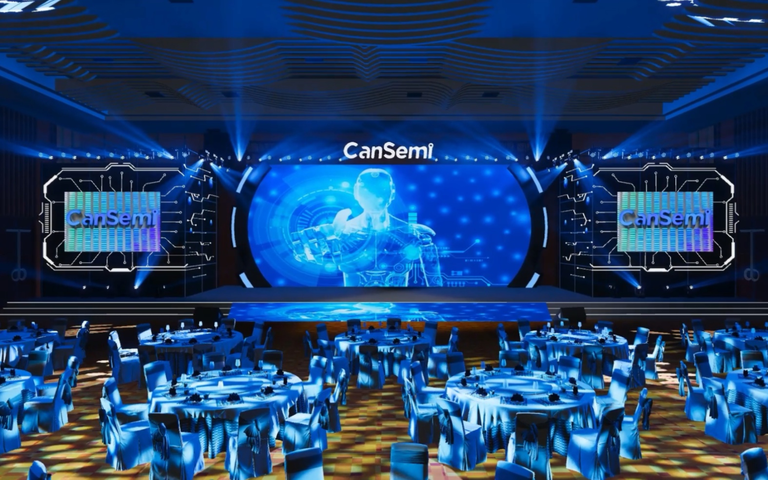 公司年会晚宴暖场灯光效果#舞美设计