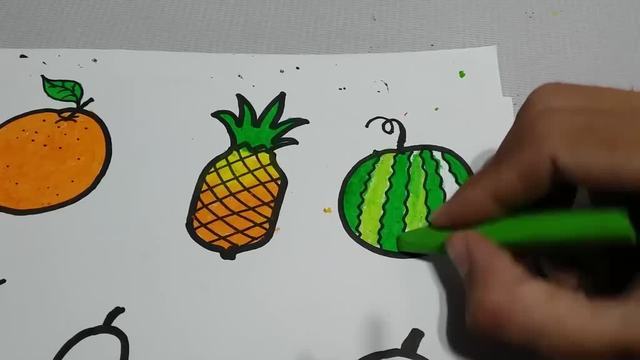 简笔画:给蔬菜和水果涂颜色