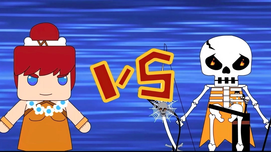 迷你世界格斗动画第54期:骷髅射手大战大妈