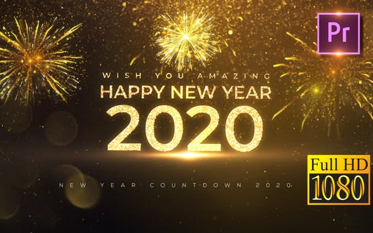 ...效果的新年倒计时视频模板公司年会倒计时揭幕视频可更换任意年份2