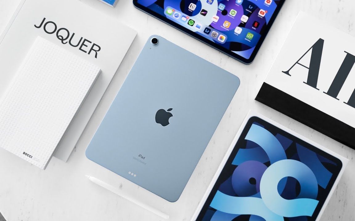 天蓝色iPad Air 4开箱视频和新机设置 iPad Air 4 (2020)【Justin Tse】