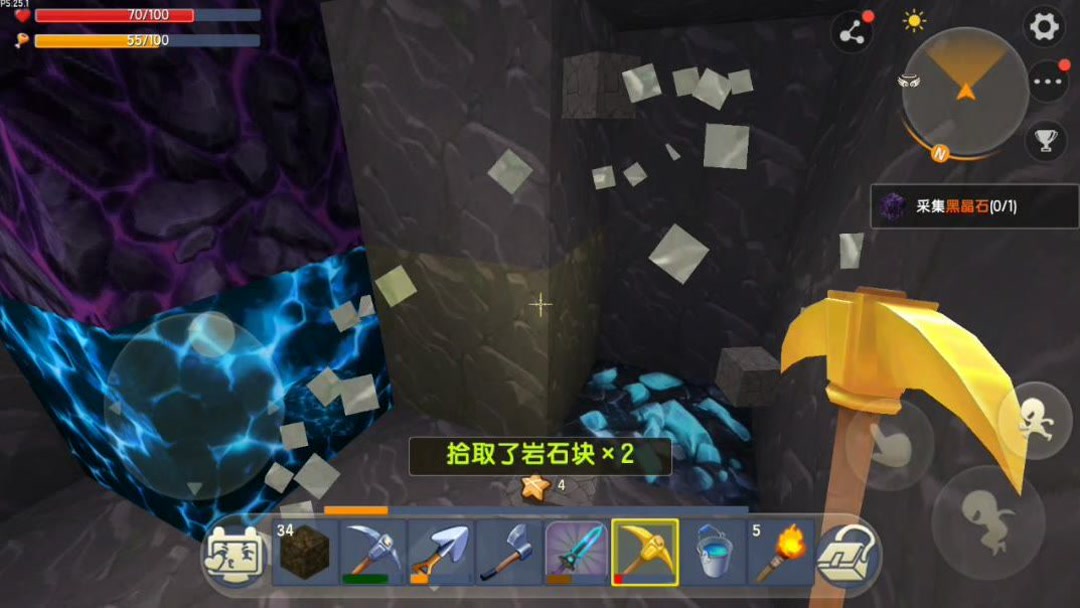 迷你世界游戏冒险模式来到深层矿洞幸运大爆发啊居然意外发现钻石