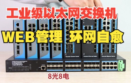 拓轩工业级以太网管理型光交换机WEB管理VLAN环网自愈导轨式光纤...