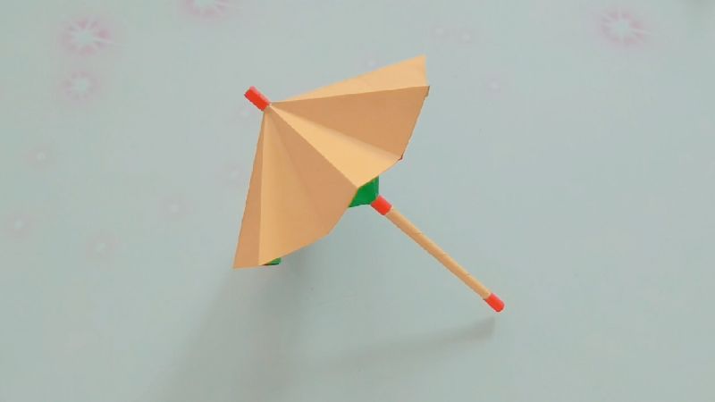 手工折纸简单漂亮的迷你小雨伞,DIY视频教程大家看了都想学