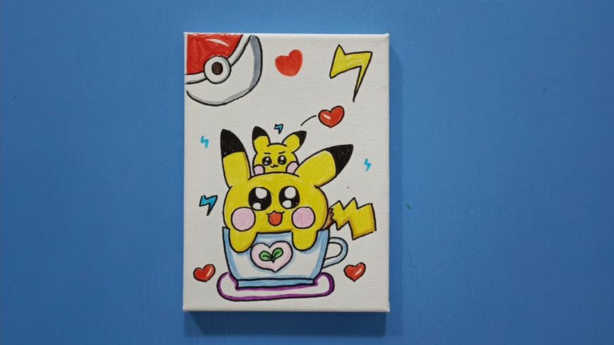 简单漂亮的简笔画#创意卡通简笔色彩画#皮卡丘创意绘画#儿童绘画