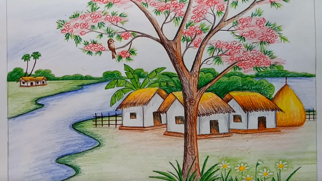 创意DIY儿童绘画,如何教孩子轻松画出春天的风景?