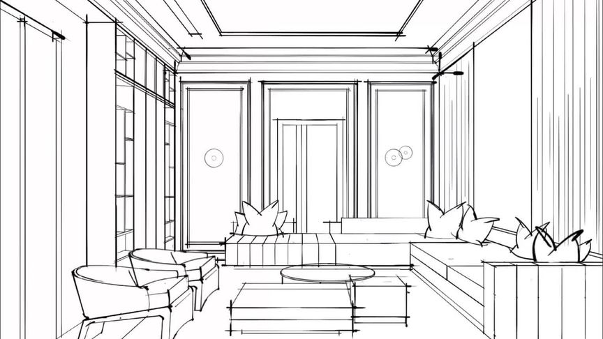 procreate室内空间手绘#procreate #设计 #室内设计 #绘画过程