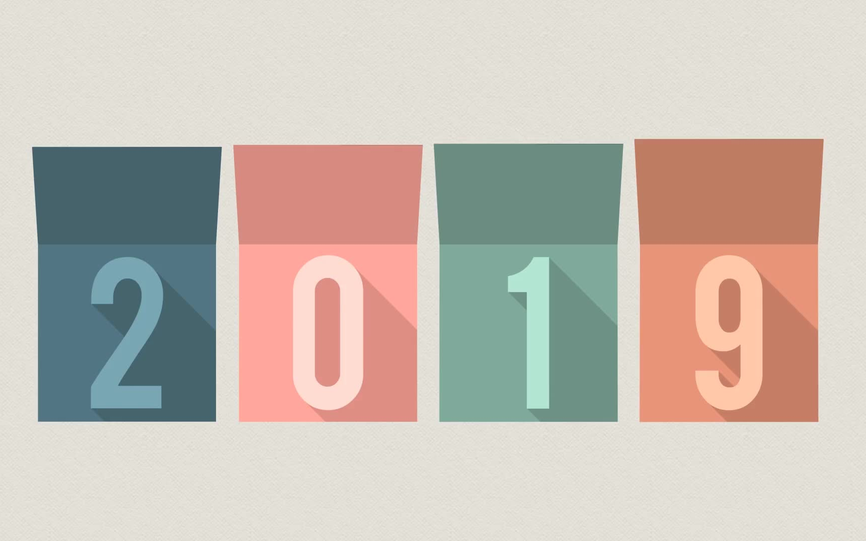 AE模板-纸张不断翻转文字变换的新年祝福视频模板新年问候视频模板