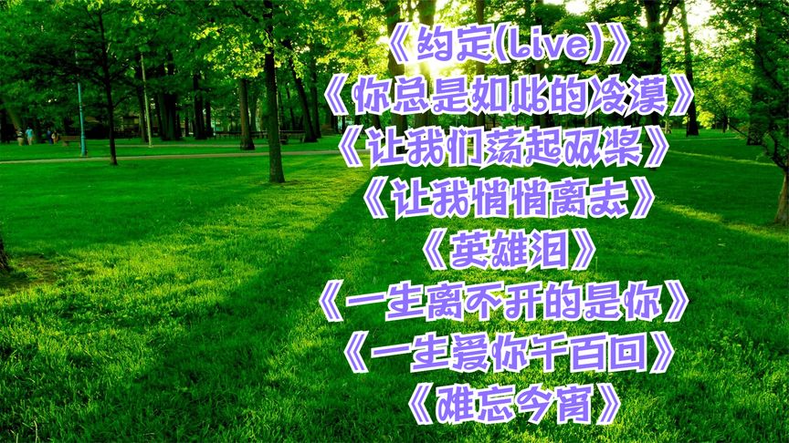 《约定(Live)》 《你总是如此的冷漠》 《让我们荡起双桨》