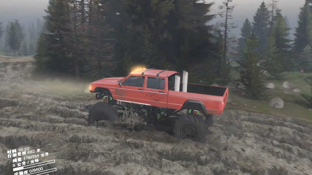 卡车游戏:皮卡车在这路越野没压力,轻轻松松