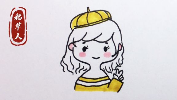 儿童简笔画 画家小姐姐祝你越画越好