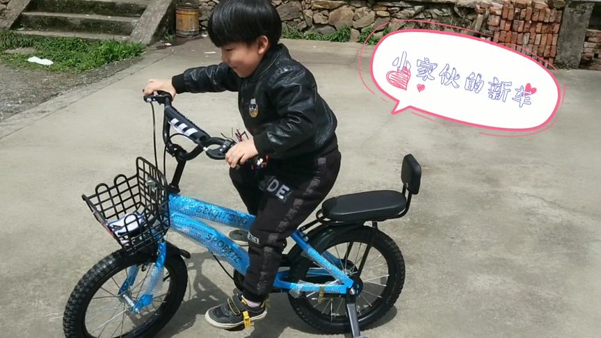 在网上买了自行车,组装的时候小家伙捣乱,花了2个小时装好