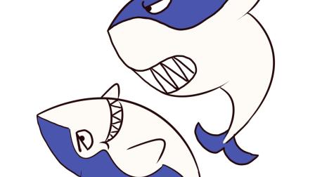 用数字3和5画鲨鱼简笔画