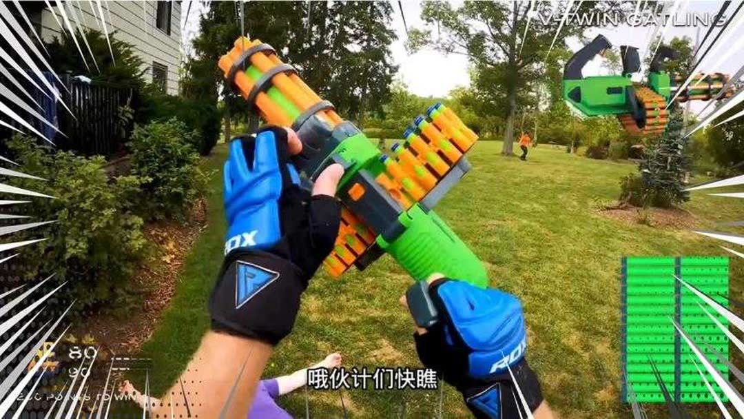 真人csgo游戏:野外大作战,一把加特林5杀超神