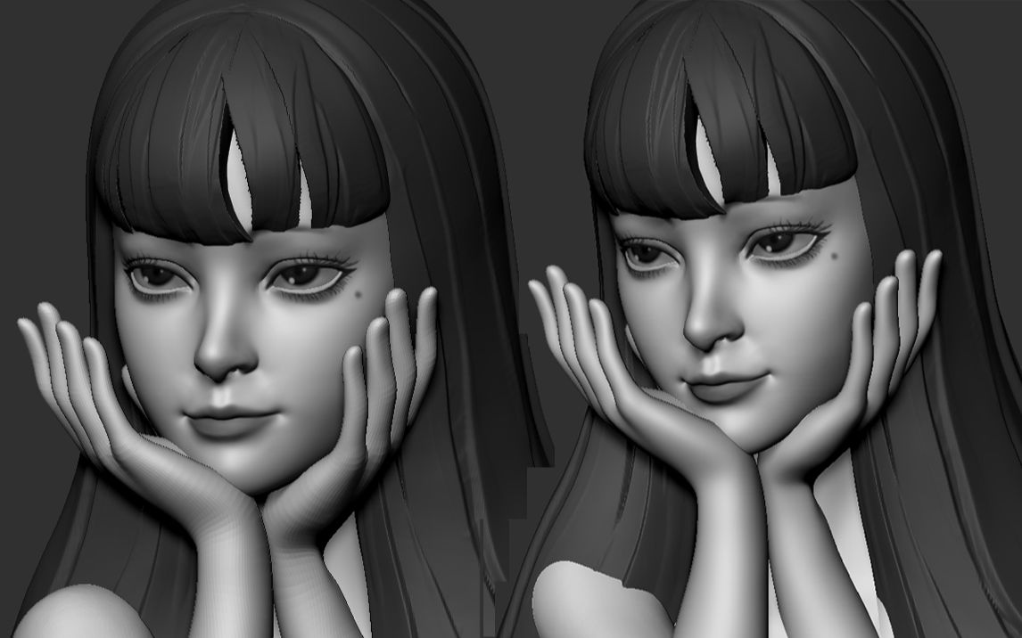 【zbrush教程】ZB捏脸“富江”