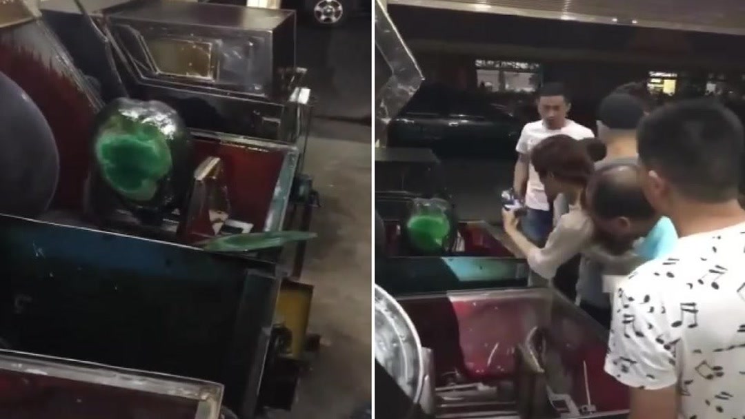 翡翠原石切涨全过程