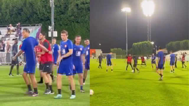 荷兰国家队抵达卡塔尔,热身训练邀请农民工一起踢球