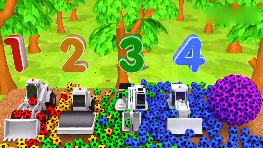 启蒙动画,怪兽卡车从滑滑梯下来,掉进染料池变出各种颜色