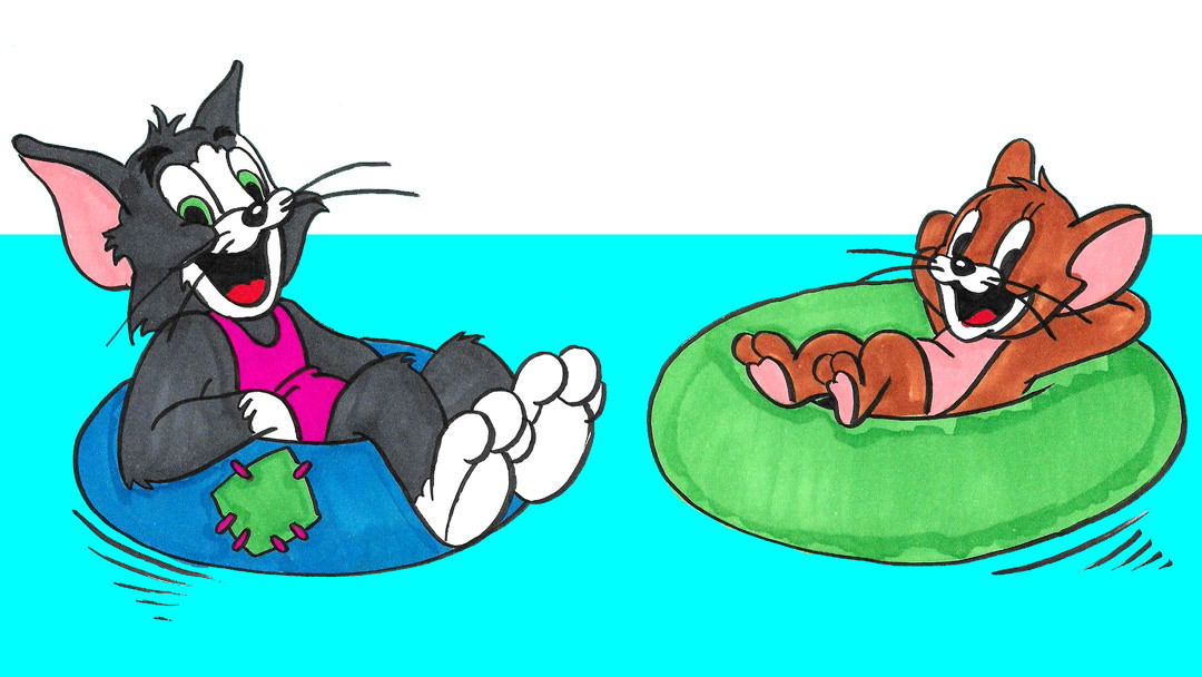 绘本故事 在一起游泳的猫和老鼠 汤姆和杰瑞