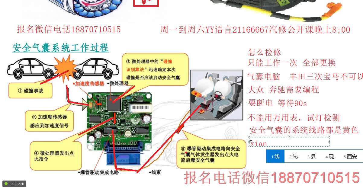 安全气囊系统工作原理检修方法【易学通张海龙】