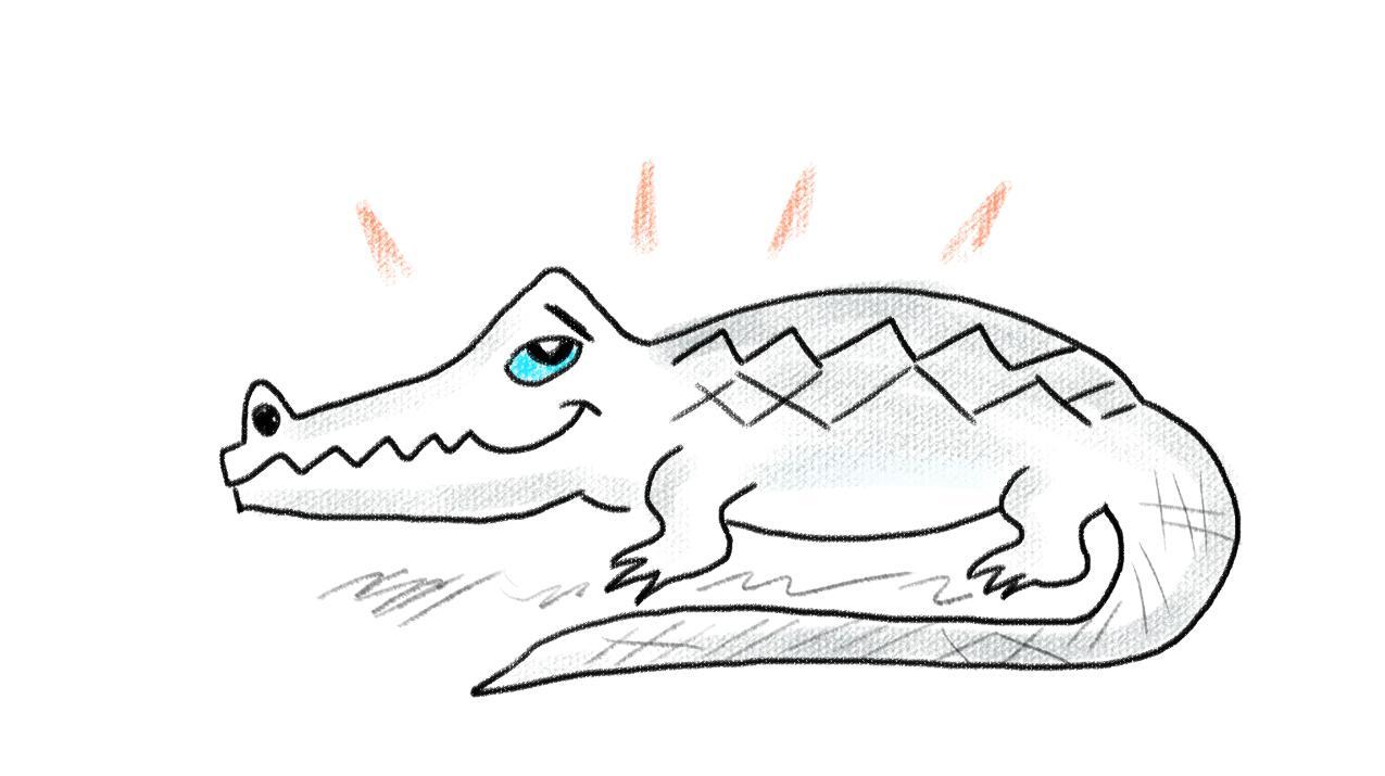 教小朋友们画出一只卡通的鳄鱼 宝宝轻松学会简笔画