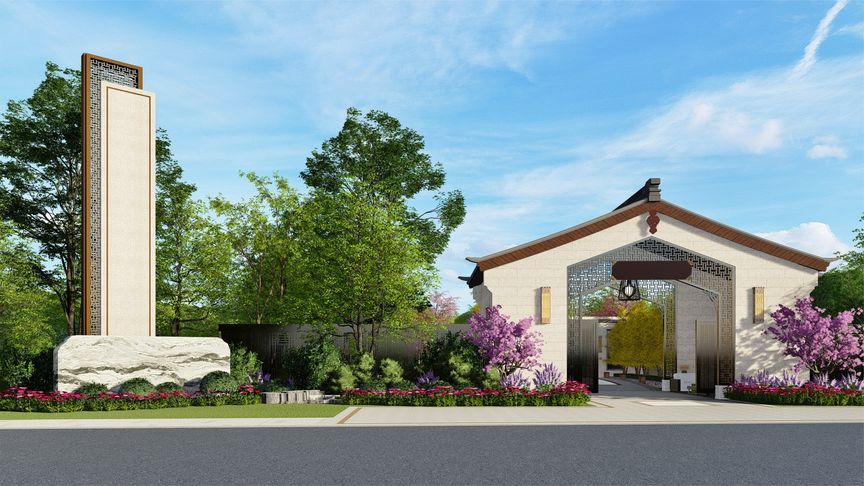 中式园林景观湖泊水景,中式古建动画制作,lumion10渲染