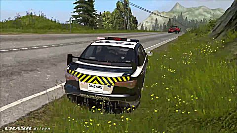 BeamNG模拟警车卡车碰撞