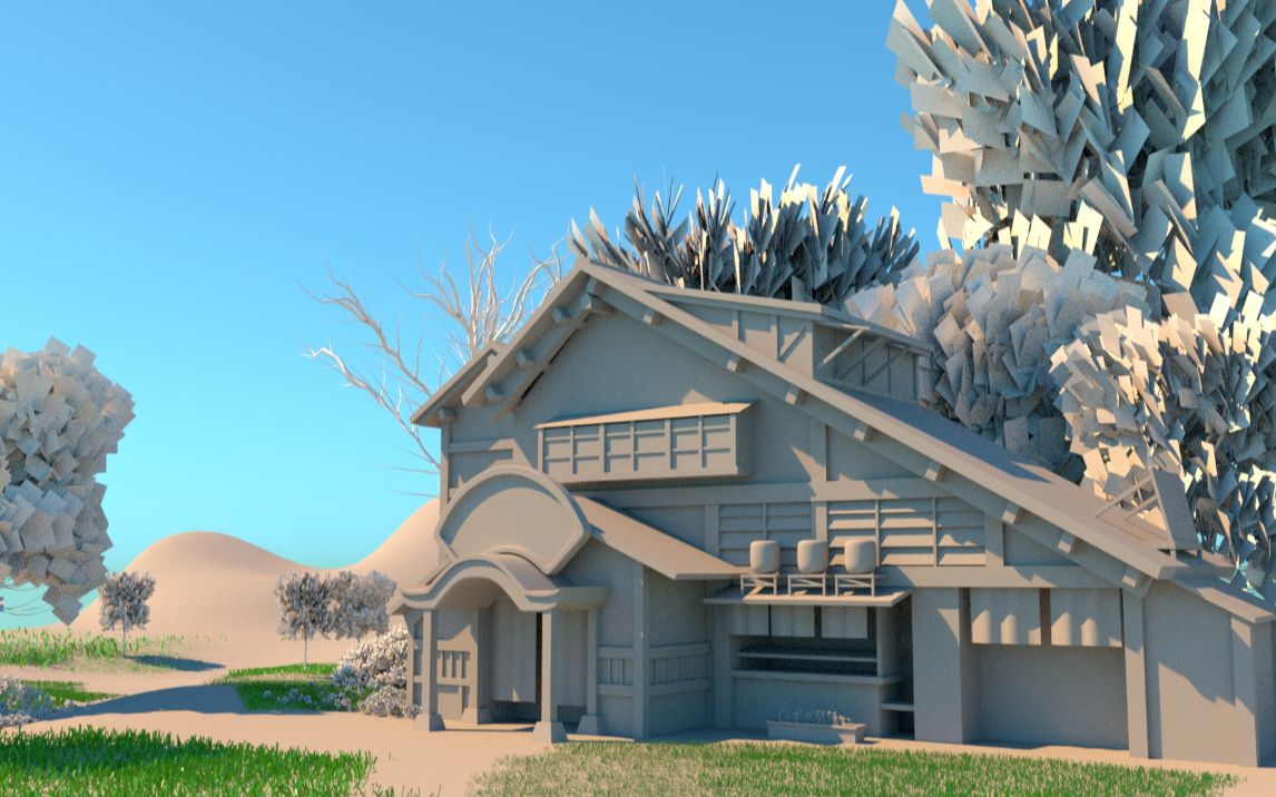 〖场景建模〗3Dmax小房子场景模型制作教学