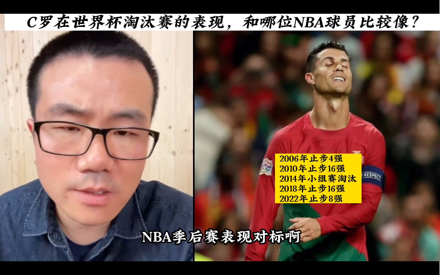 雨说:如何评价C罗在历届世界杯淘汰赛的表现?和哪位NBA球员季后赛...