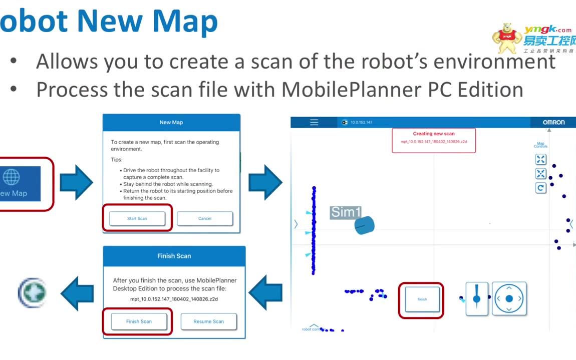 欧姆龙监测和控制用户界面工具LD移动机器人