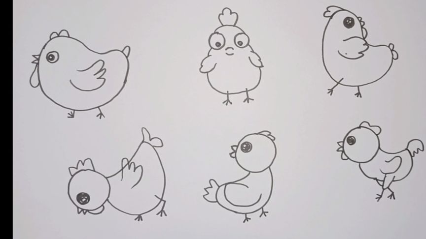 简笔画|超级简单的简笔画(小鸡篇),适合幼儿小朋友,快学起吧