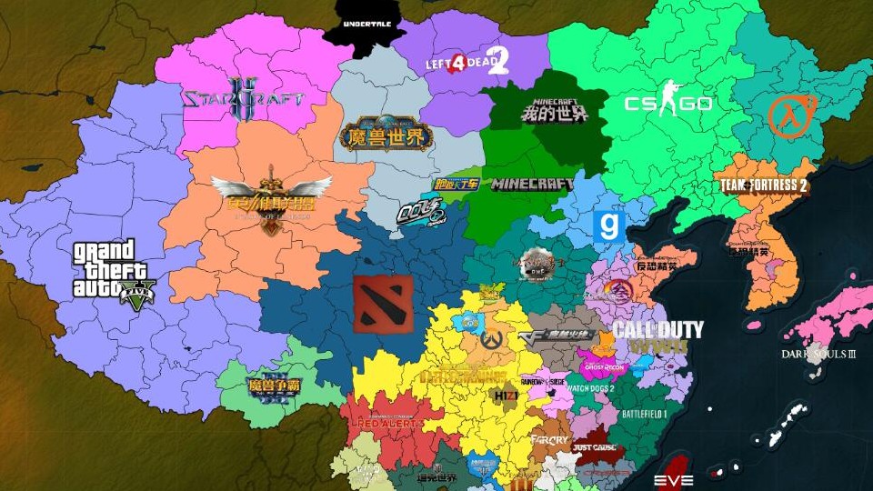 用地图重现国内游戏圈发展史