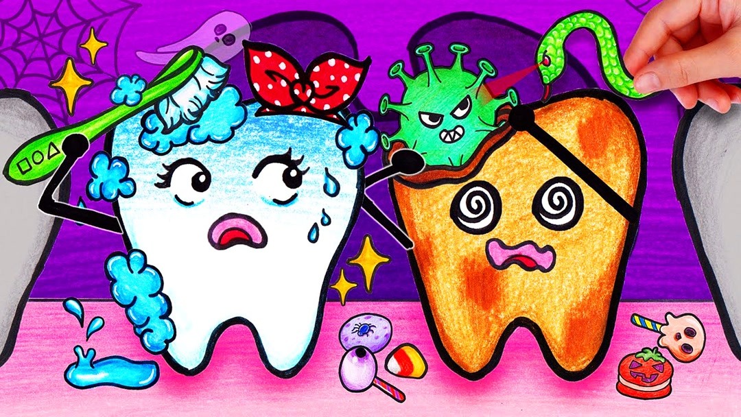 趣味定格动画:给牙齿做清洁消毒