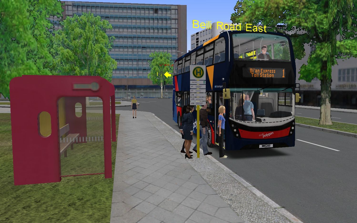 Omsi2丹尼士400MMC双层巴士11.5米左舵版运行于德宝市公交1路