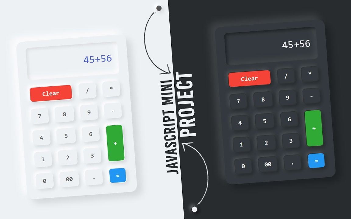 使用HTML、CSS和Javascript创建带暗夜模式的迷你计算器