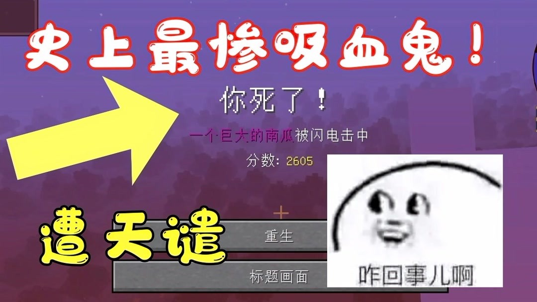 【我的世界吸血鬼生存10】史上最惨吸血鬼!被雷劈的概率有多大?
