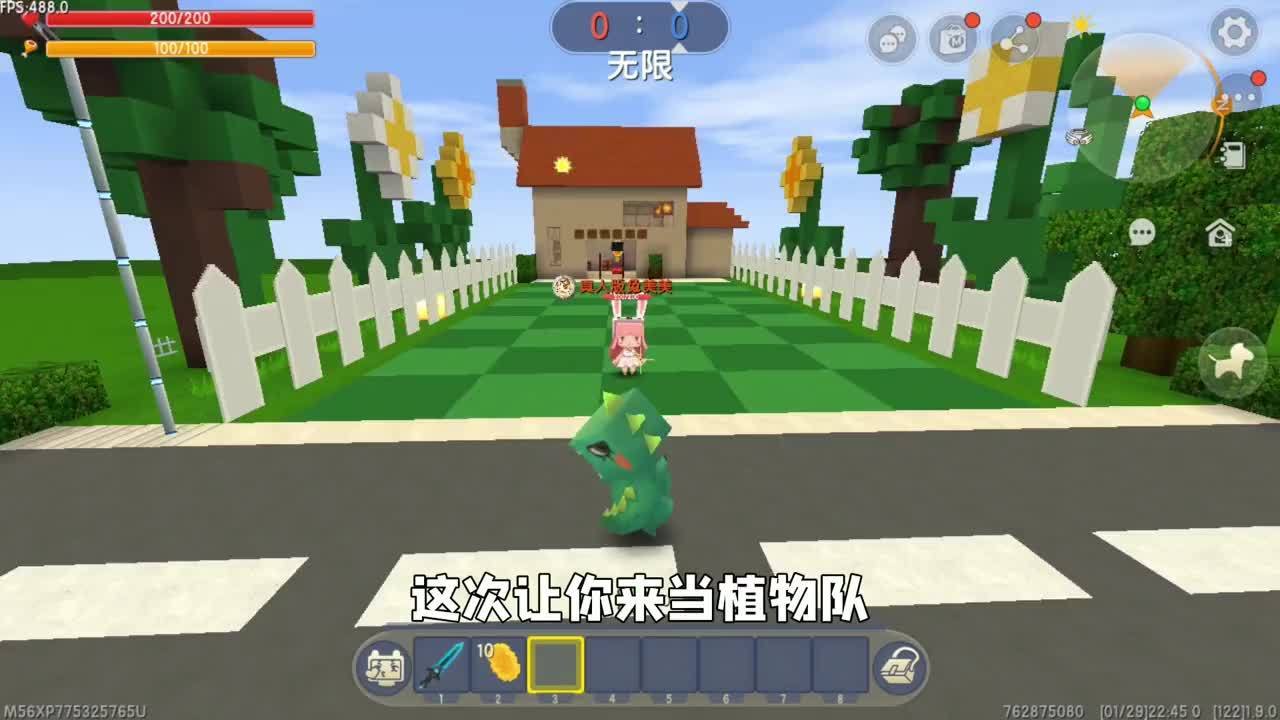 迷你世界植物大战僵尸,小迷放二爷和巨人僵尸,兔子直接被包围