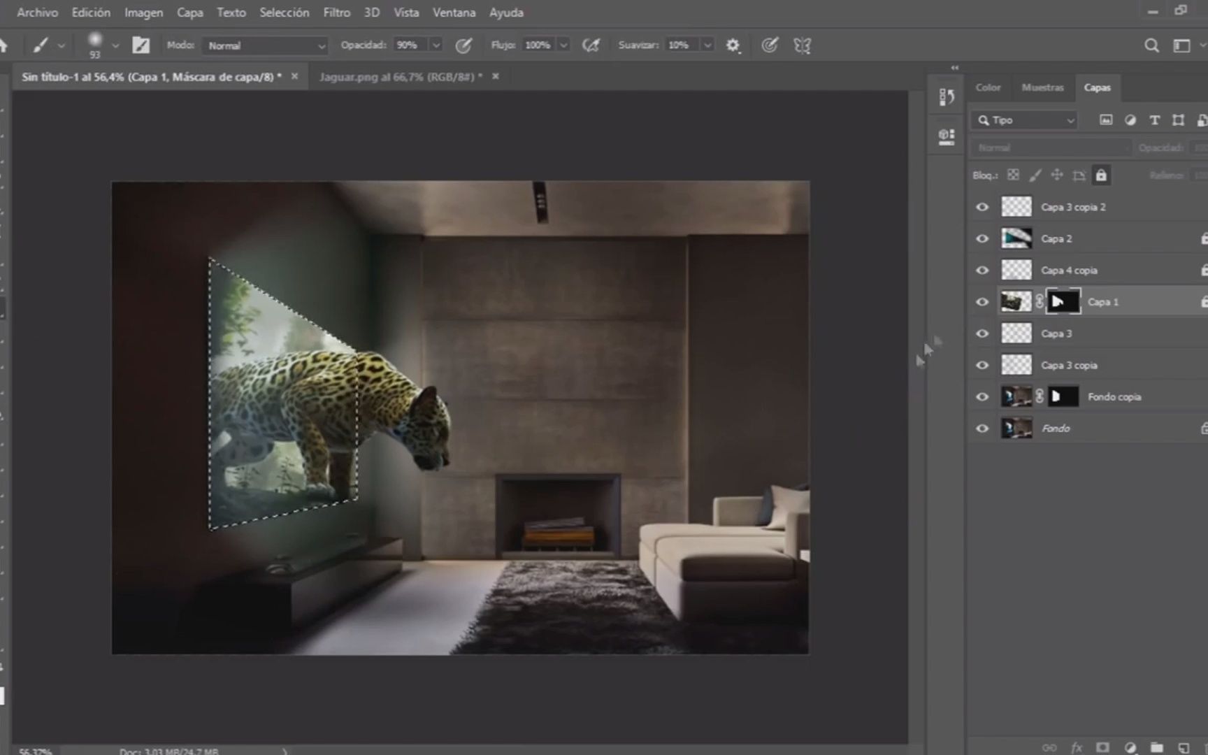 PS制作跳出画面的3D立体效果