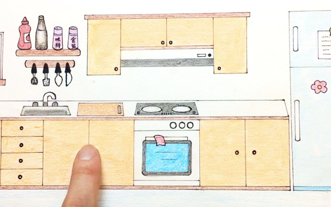 【手绘定格动画】爆肝38个小时,非美术生的纸上厨房
