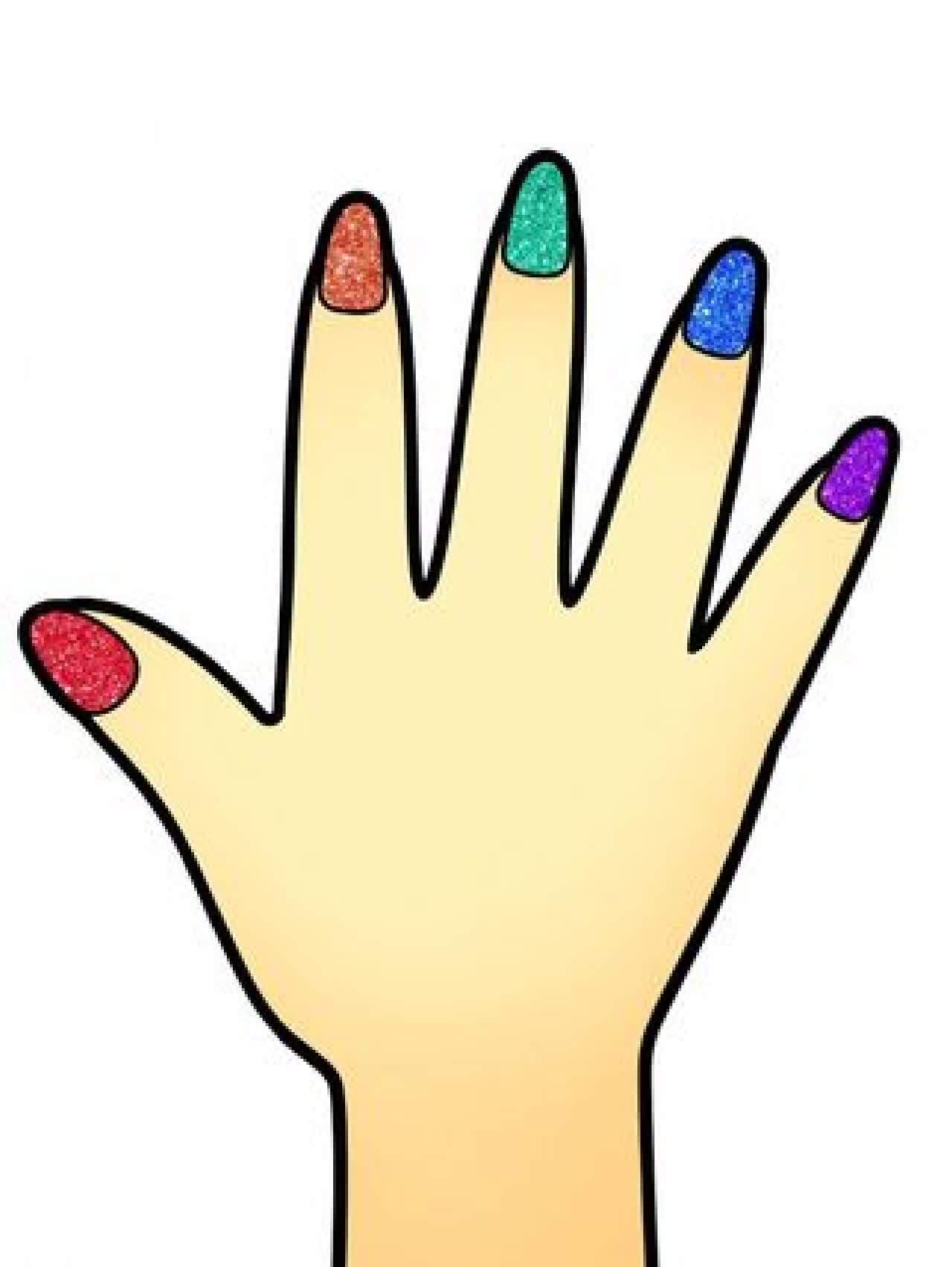 给手指涂上闪耀的指甲油 创意解压简笔画填色 给手指涂上闪耀的指甲...