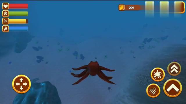 八爪鱼模拟器:八爪鱼爪子真是大,可以直接抓起大螃蟹