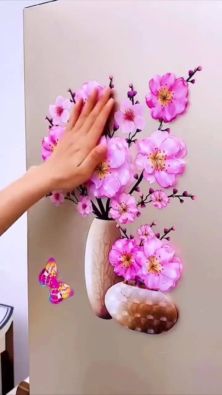 3D立体仿真贴花,无论冰箱还是墙壁、衣柜、玻璃门都可贴上