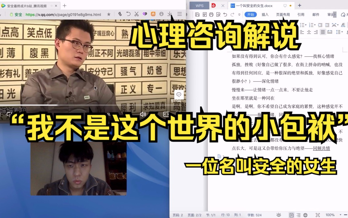 【心理咨询解说】李松蔚心理访谈之“我不是这个世界的小包袱”(中)