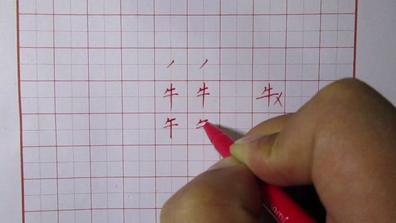「松泉斋硬笔书法教学」基本笔画篇-第六课:短撇(练习:午)