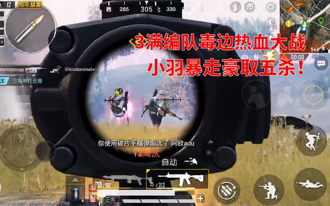 突击手小羽:3支满编队伍毒边热血混战,小羽实力暴走,豪取5杀!