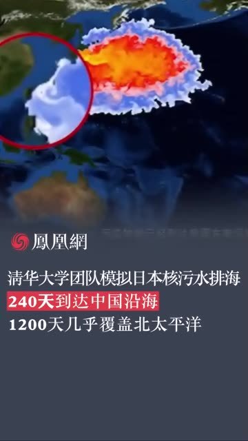清华大学团队模拟日本核污水排海240天到达中国沿海,1200天几乎覆盖...