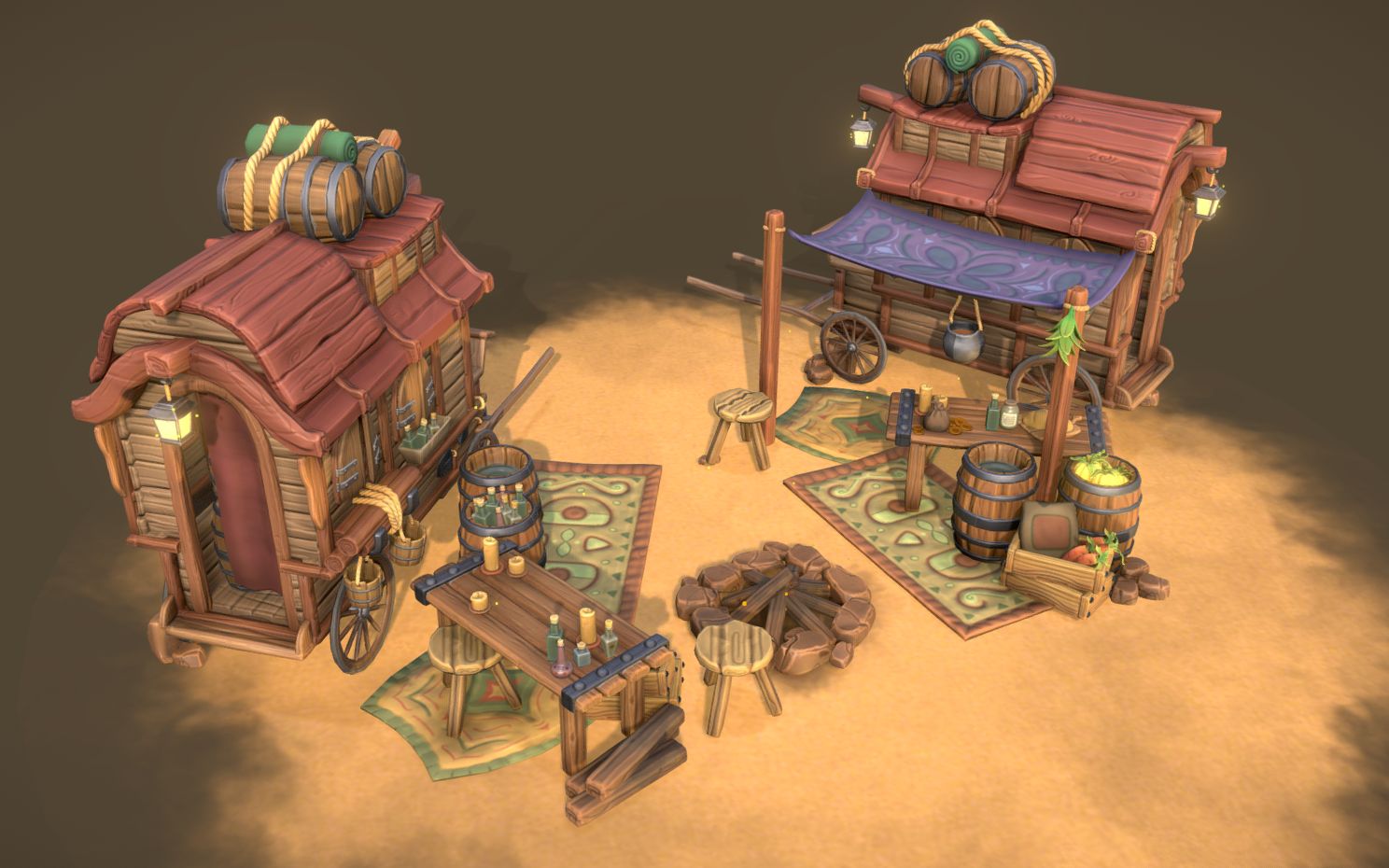 MAYA场景模型制作案例过程,基础场景建模教学。