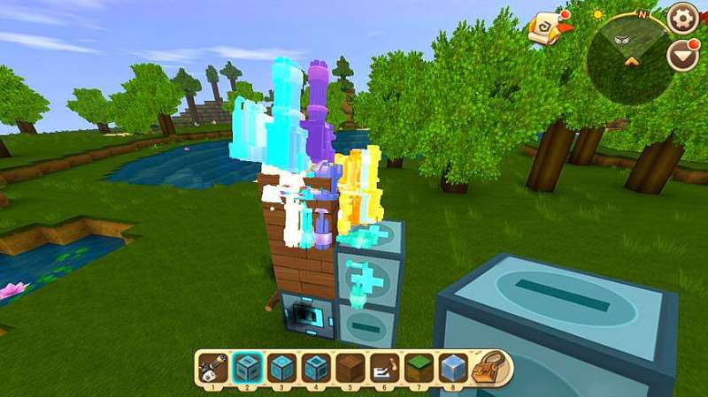 迷你世界:特殊方法制作七彩加特林!组合在一起变成一道彩虹