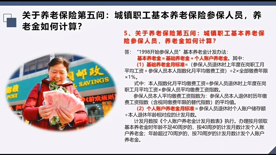 1998年开始参保的城镇职工基本养老保险人员,养老金该如何计算?